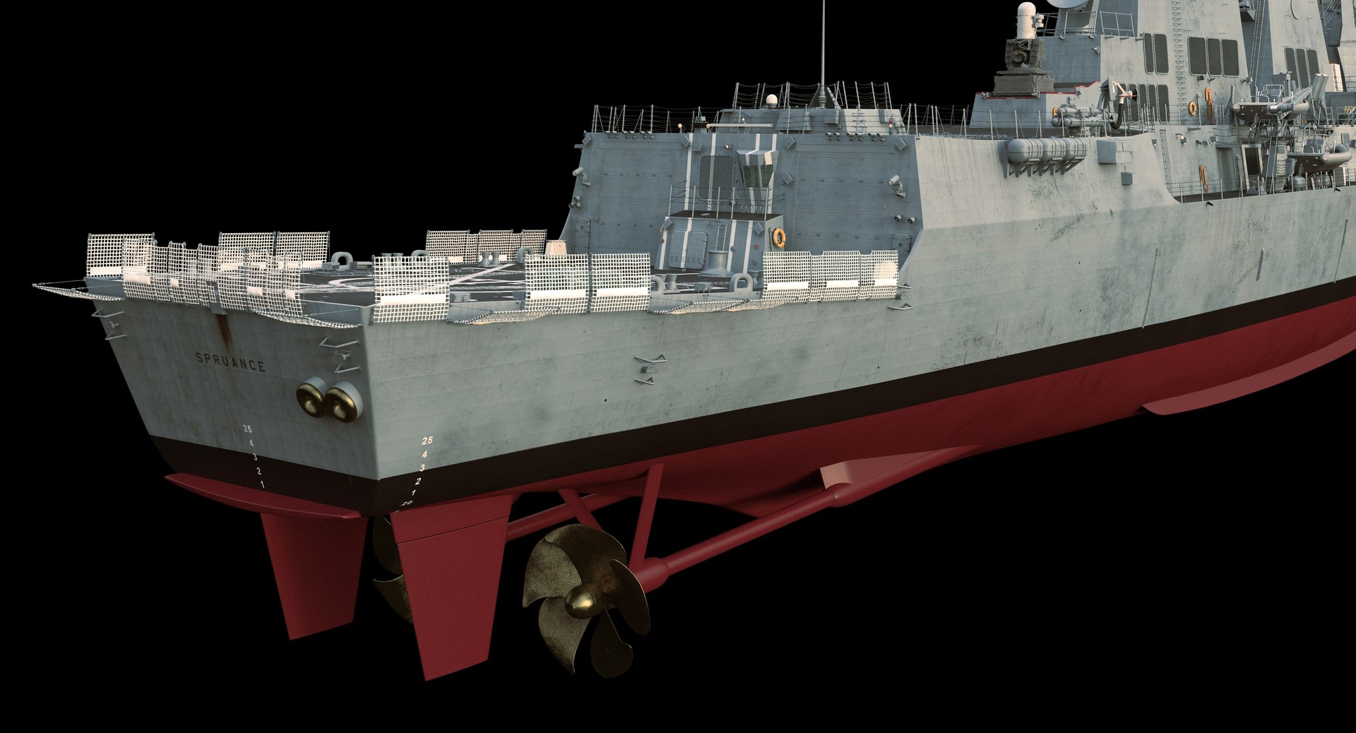 uss spruance 3d max