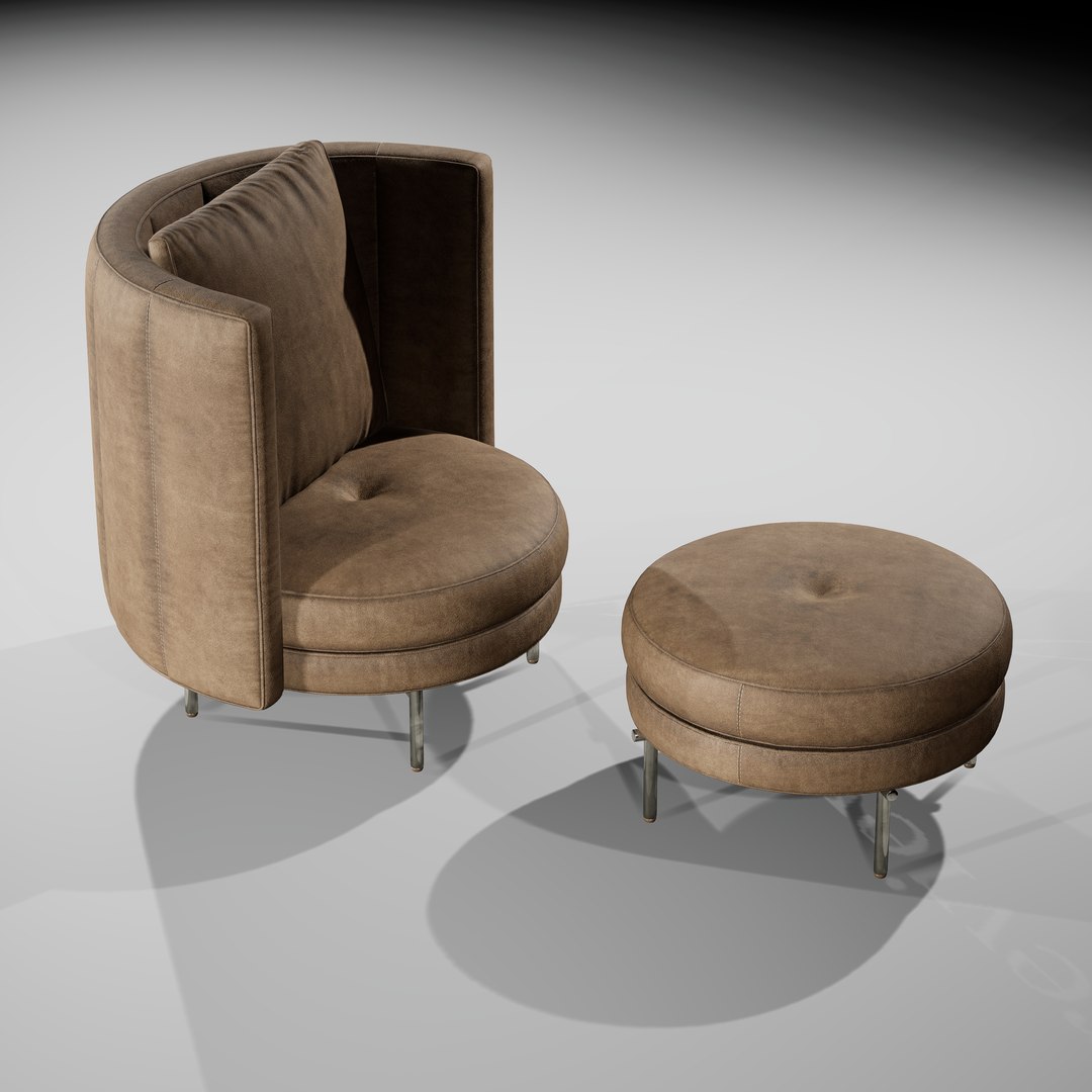 3D Minotti Torri Armchair And Pouf Model - TurboSquid 1815140