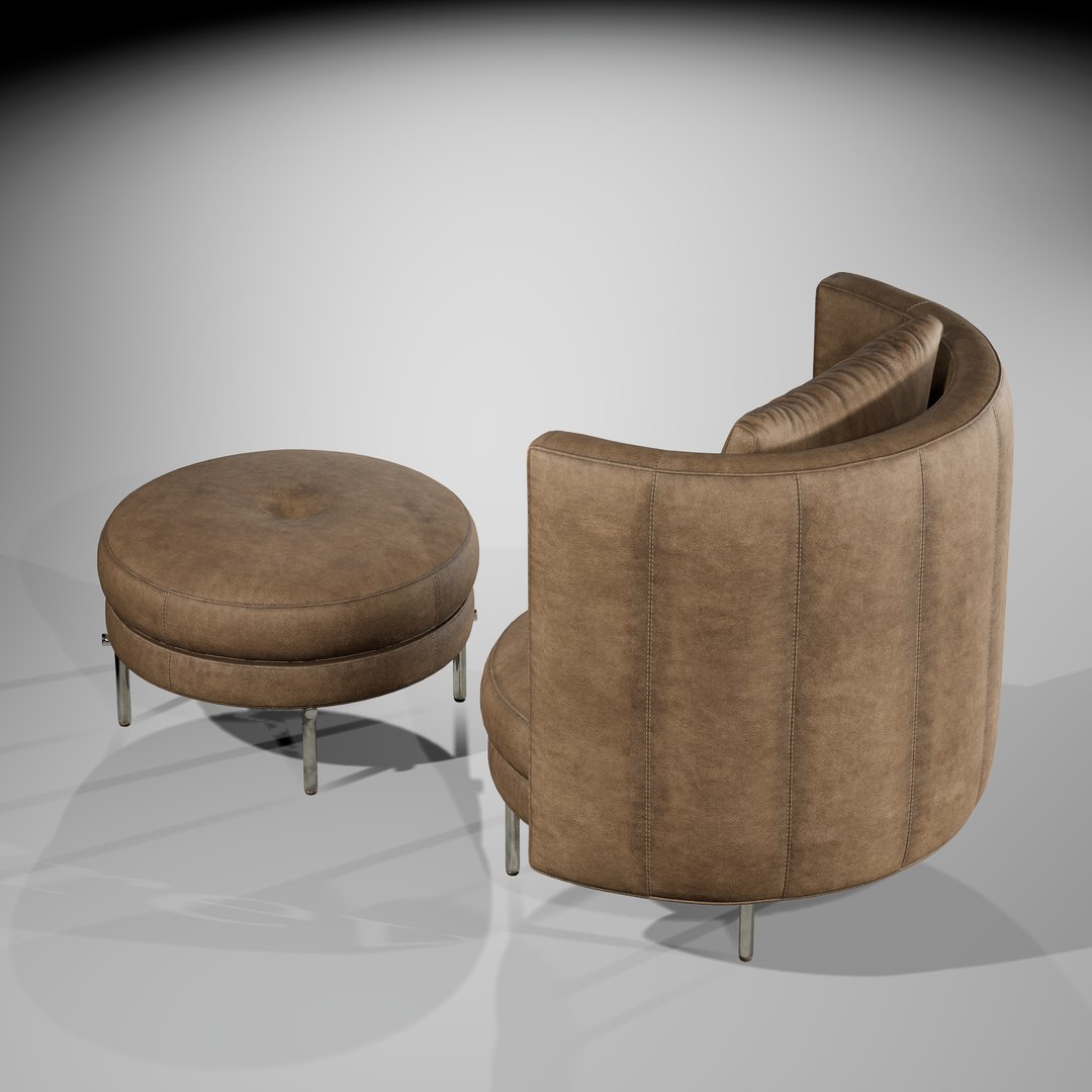 3D Minotti Torri Armchair And Pouf Model - TurboSquid 1815140
