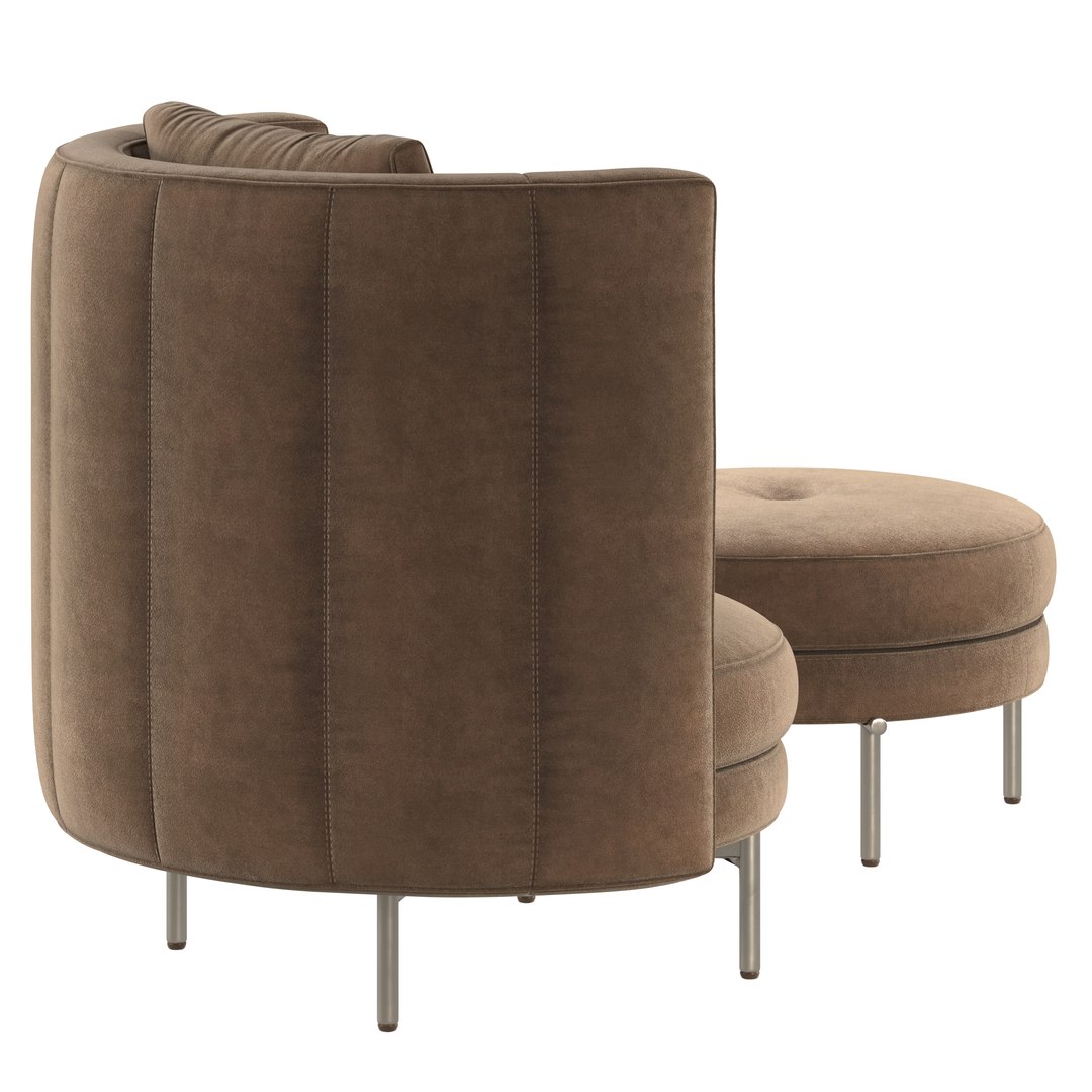 3D Minotti Torri Armchair and pouf model - TurboSquid 1815140