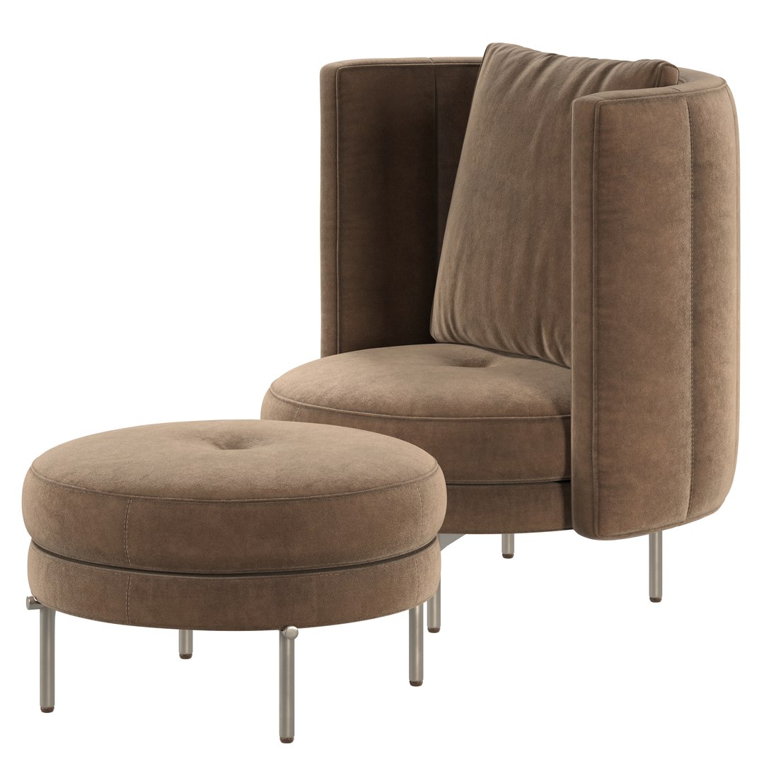 3D Minotti Torri Armchair And Pouf Model - TurboSquid 1815140