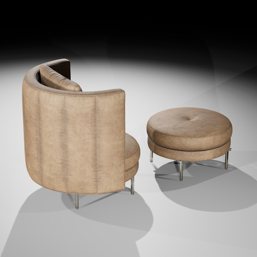 3D Minotti Torri Armchair And Pouf Model - TurboSquid 1815140