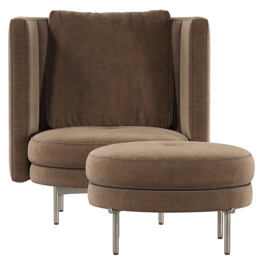3D Minotti Torri Armchair And Pouf Model - TurboSquid 1815140