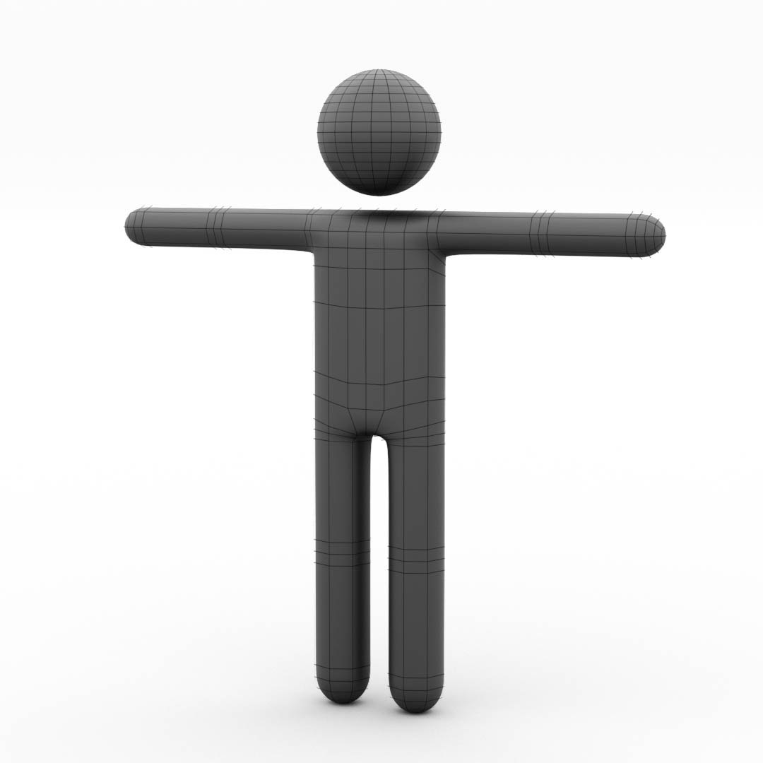 Rigged Stickman Human Simple Model - TurboSquid 1577586