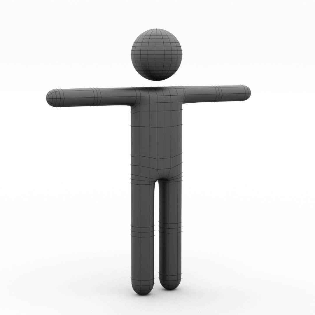 Rigged Stickman Human Simple Model - TurboSquid 1577586