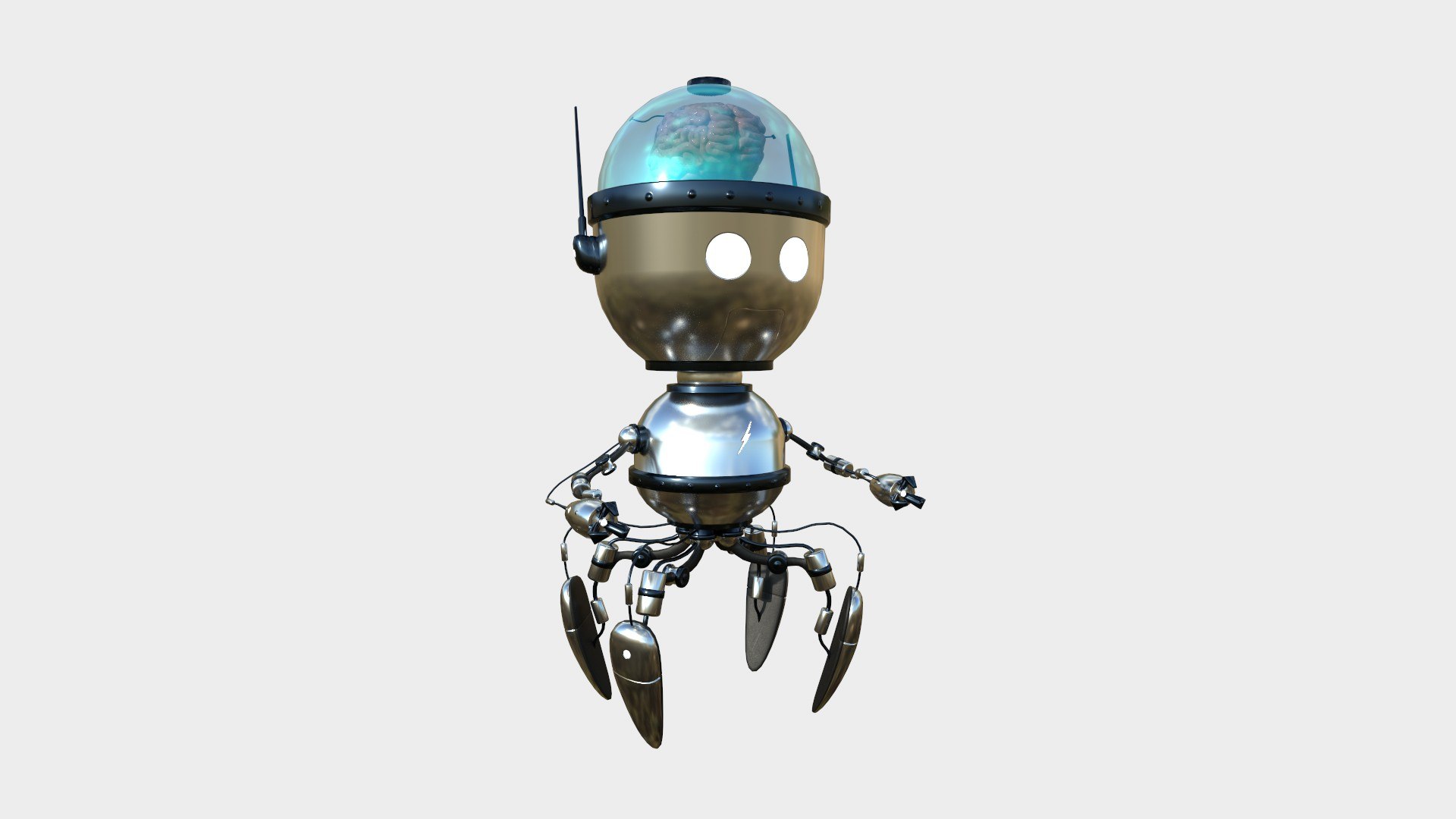 Brain Robot G08 Aluminum - SciFi Character Design 3D Model - TurboSquid ...