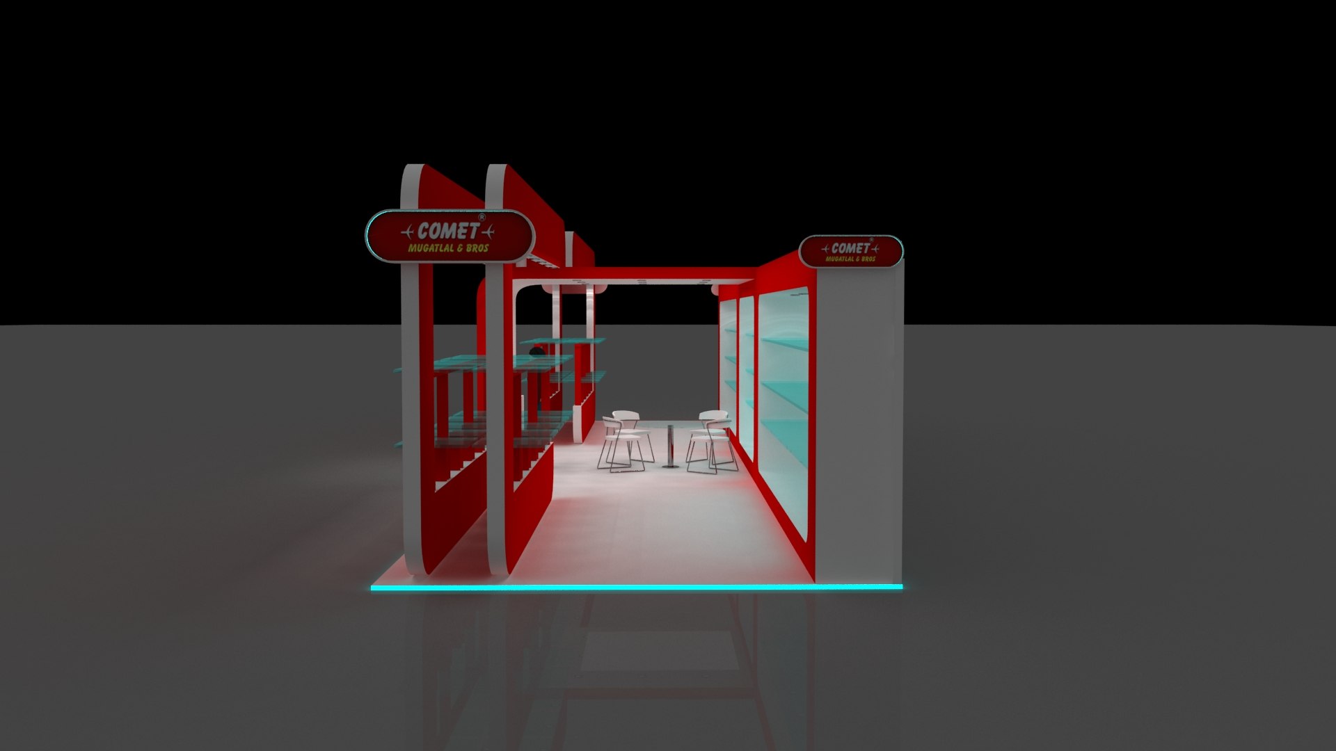 3D 3 Side Open Stand - TurboSquid 1989824