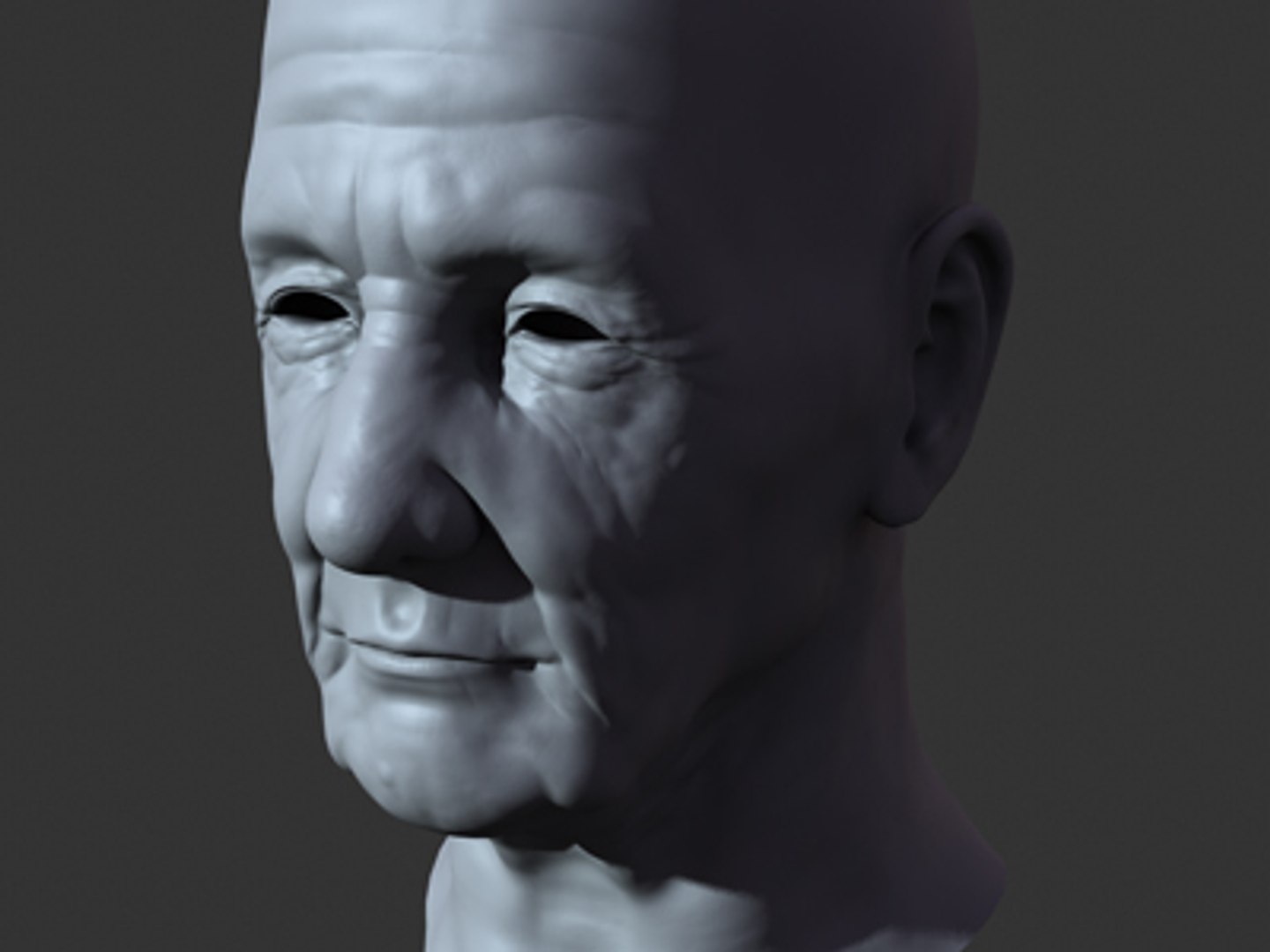 3d head old man polygons