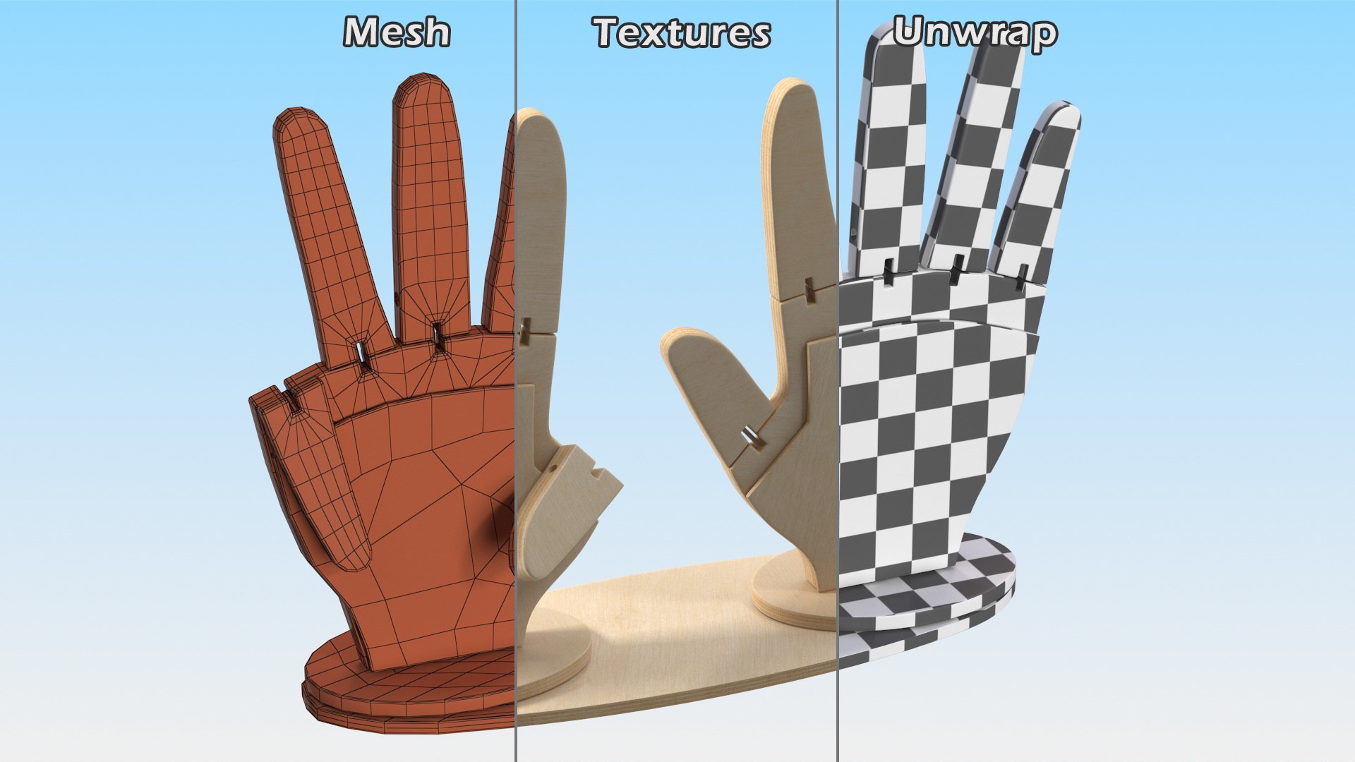 Counting Hands Three Fingers Up 3D - TurboSquid 1818367