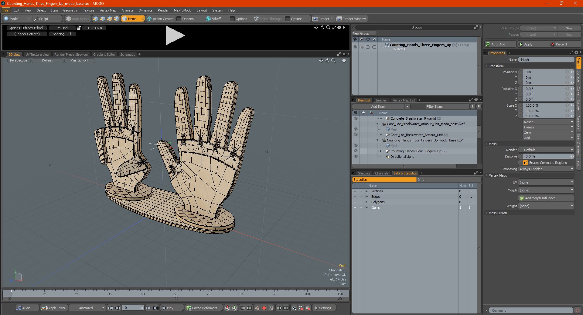 Counting Hands Three Fingers Up 3D - TurboSquid 1818367
