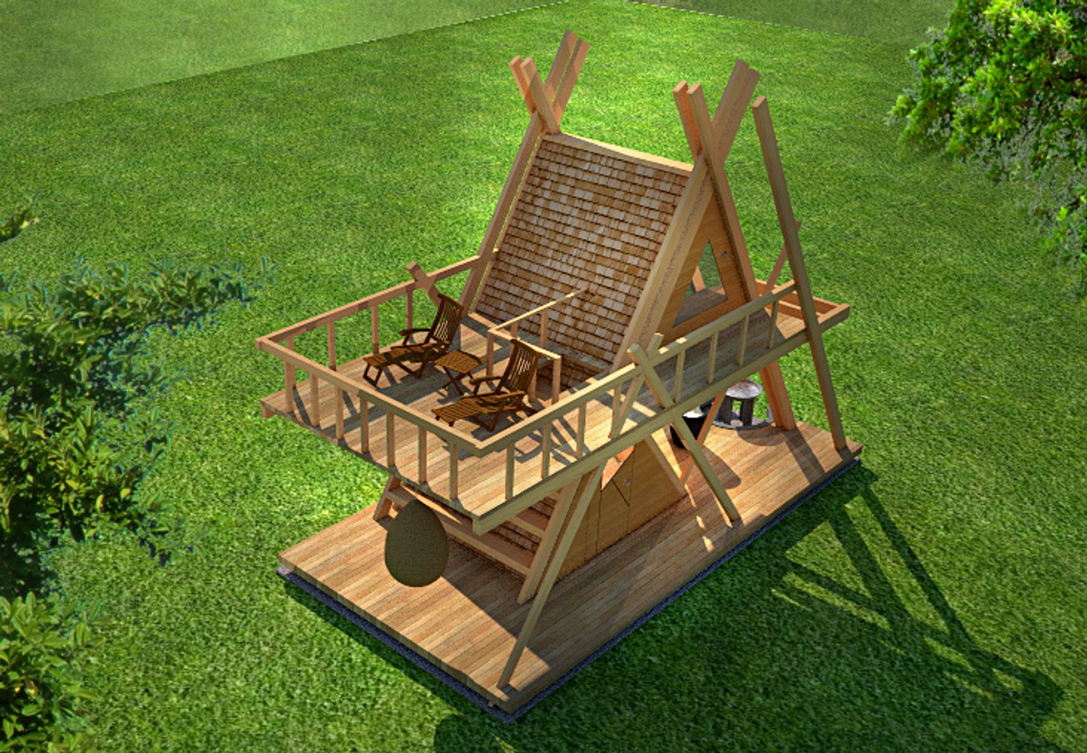 Glamping tower hot tube 3D model - TurboSquid 1359522