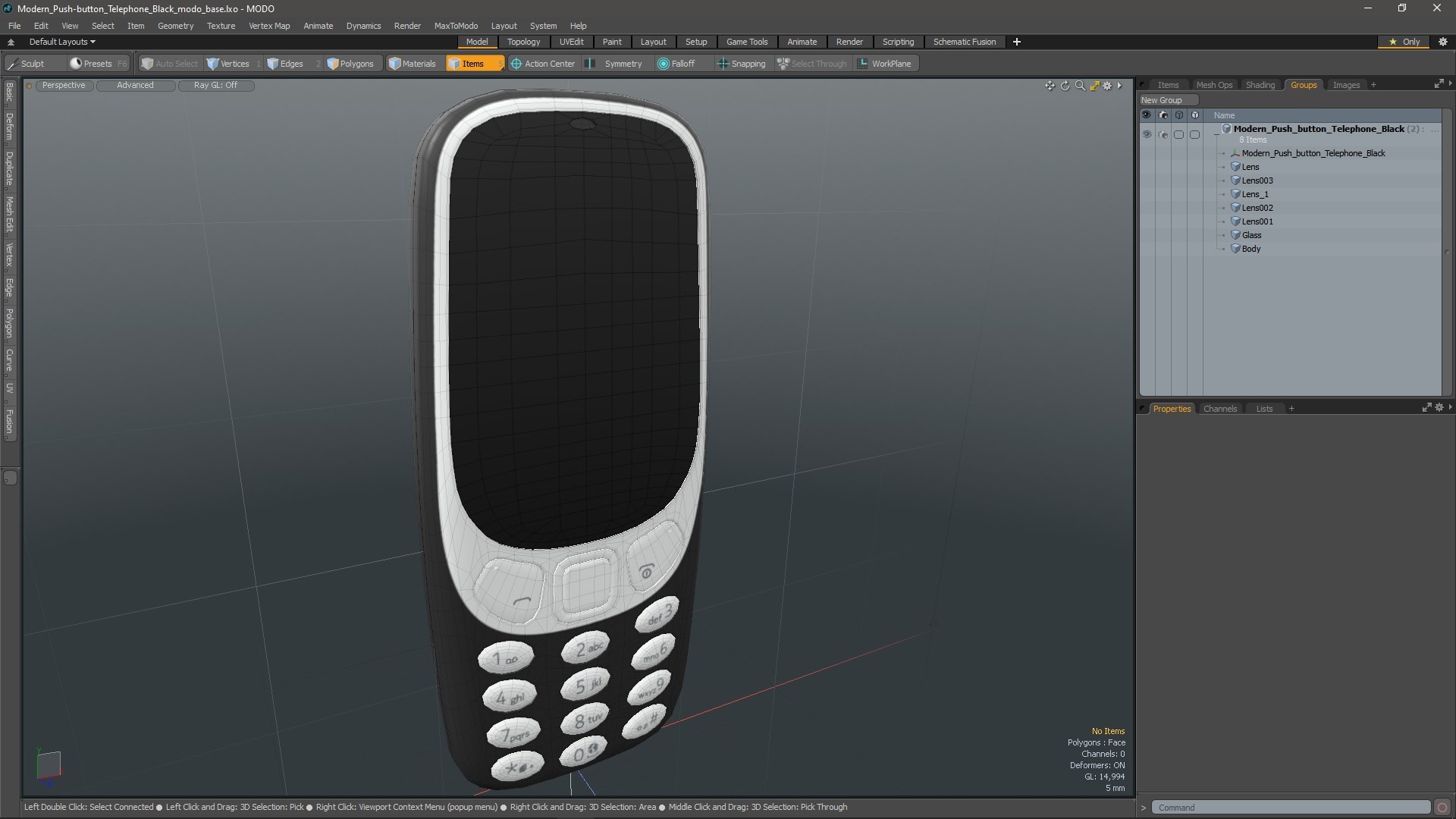 3D Model Modern Push-button Telephone Black - TurboSquid 2273066