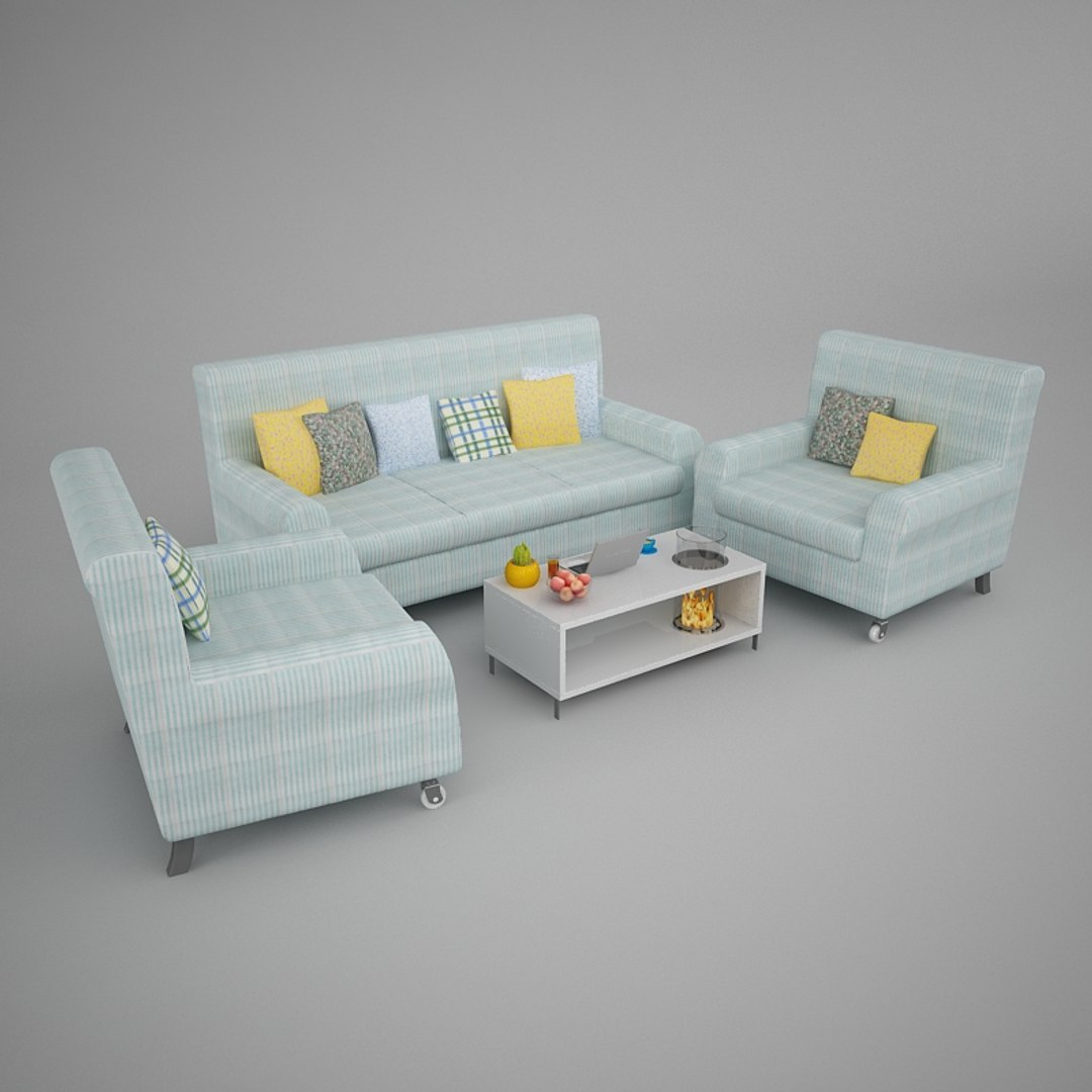 3ds Max Living Room Furniture 01