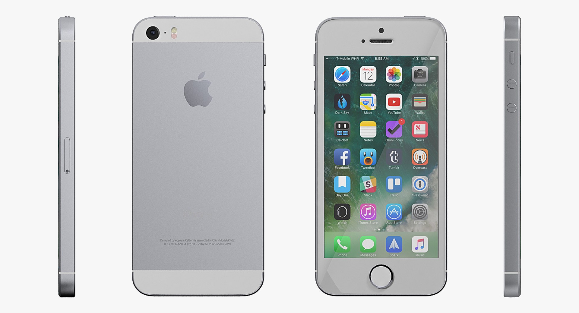 3D Iphone Se Gray - TurboSquid 1201831