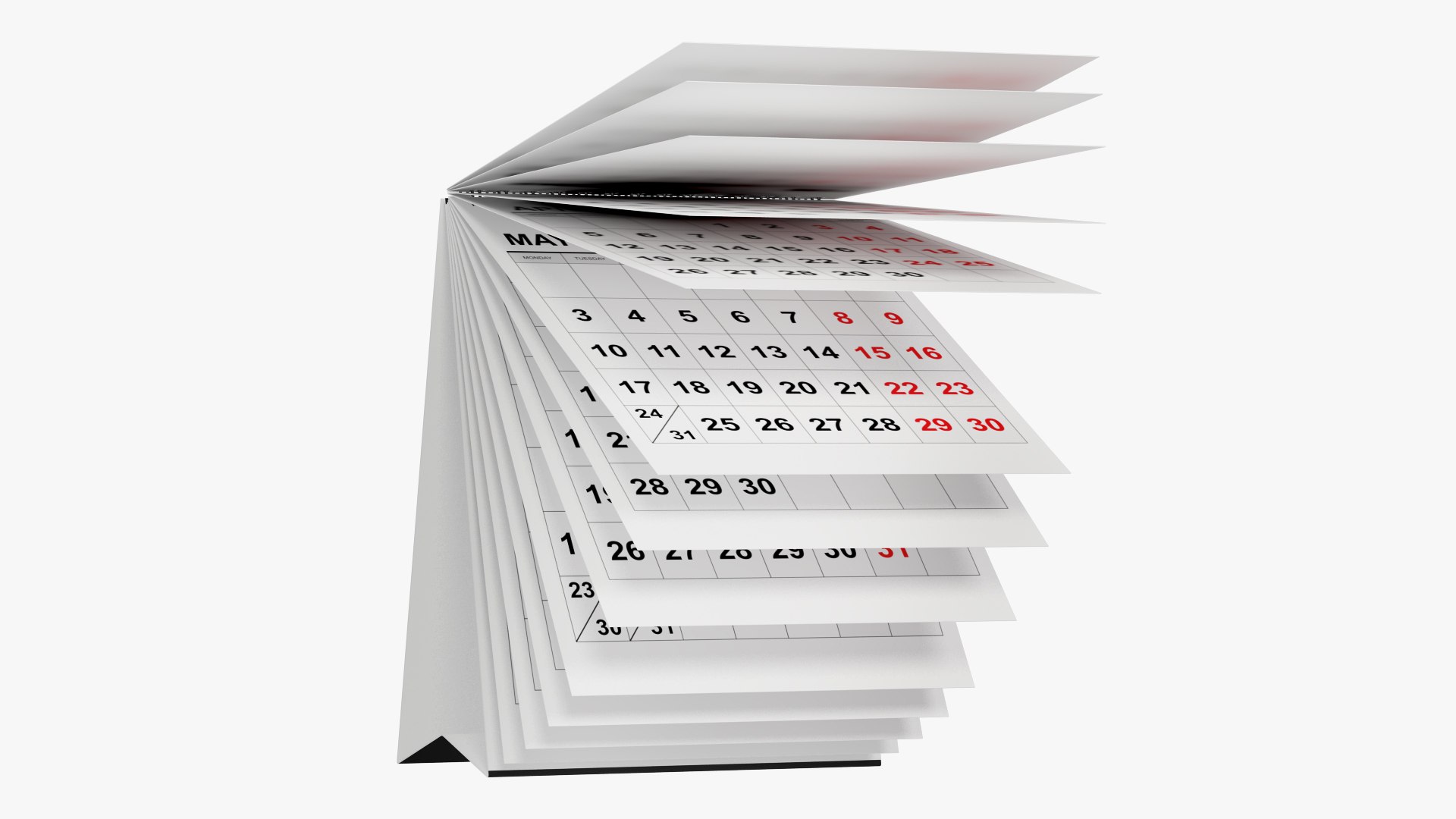 Calendar 3D Model - TurboSquid 1667634