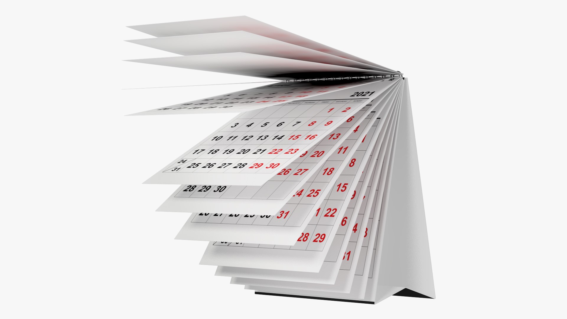 Calendar 3D Model - TurboSquid 1667634