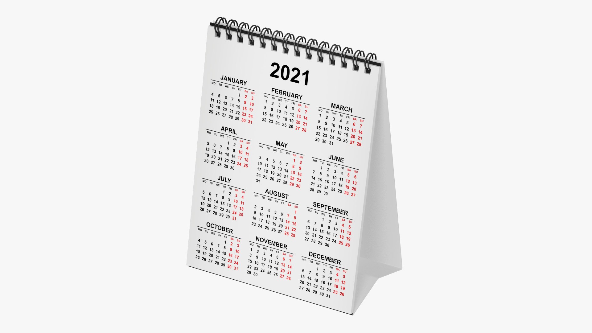 Calendar 3D Model - TurboSquid 1667634