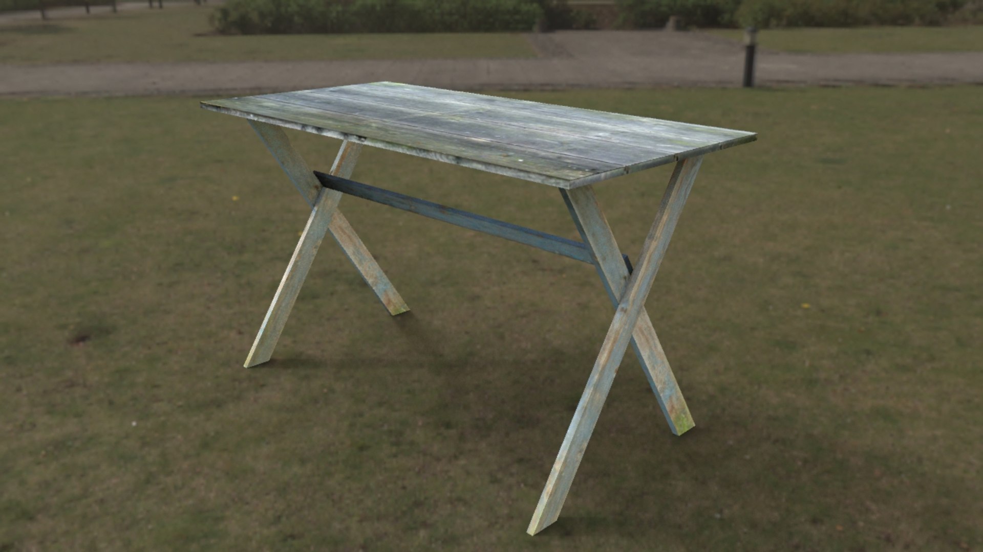 3d simple wood table model