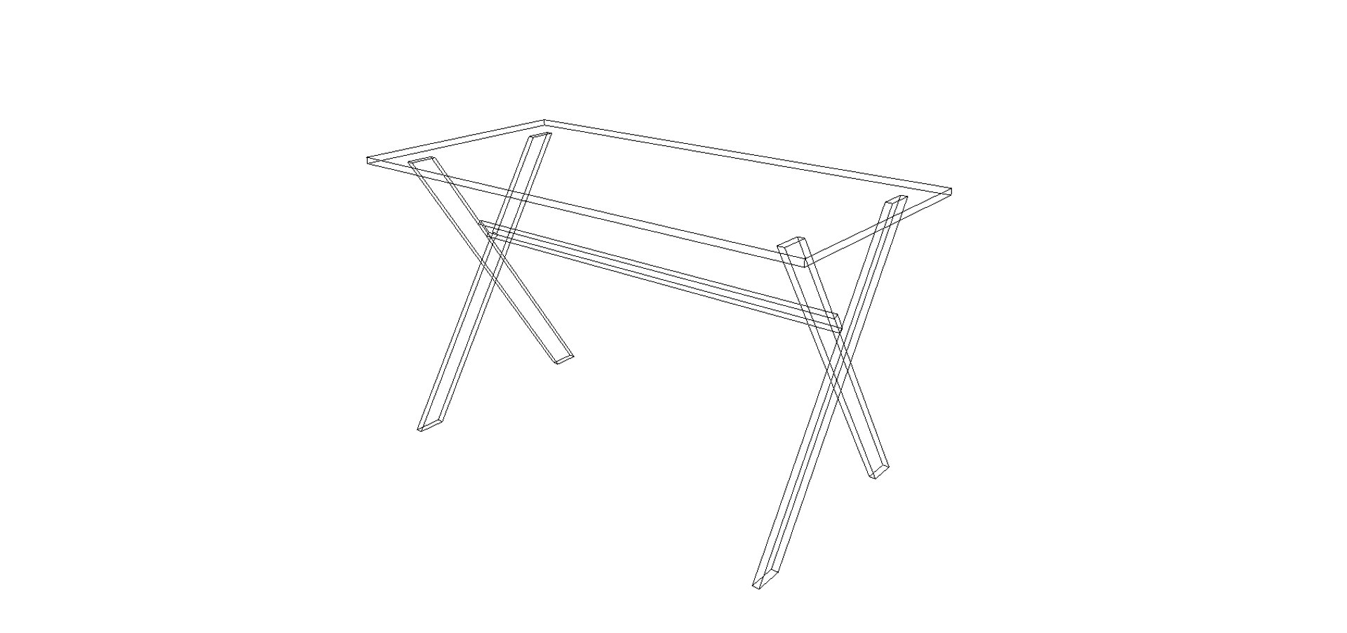 3d simple wood table model