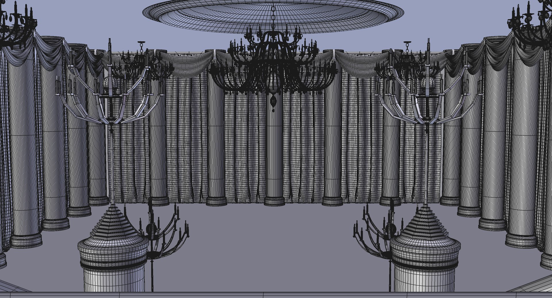 3D Model Elegant Ballroom - TurboSquid 1182923