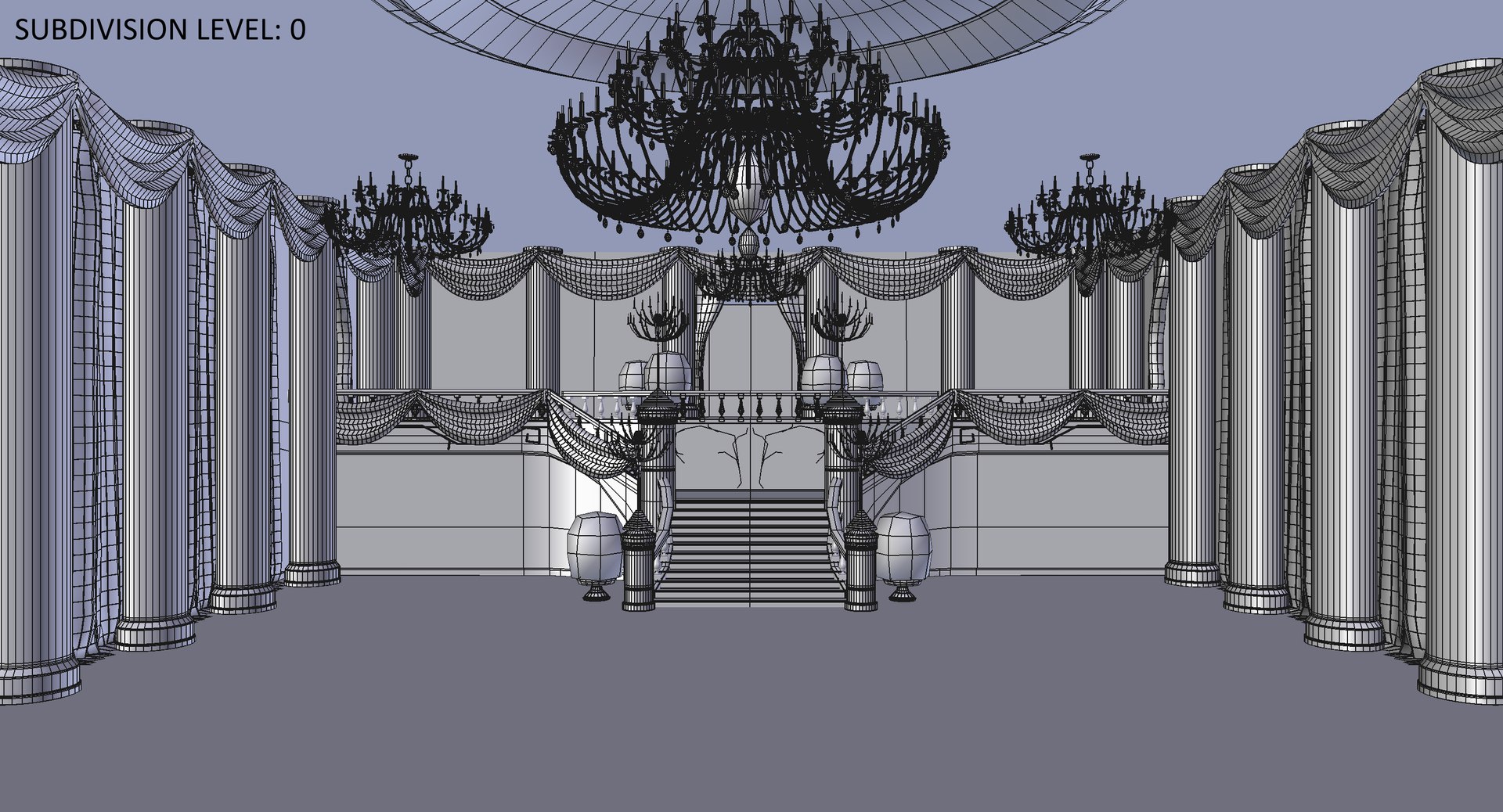 3D Model Elegant Ballroom - TurboSquid 1182923