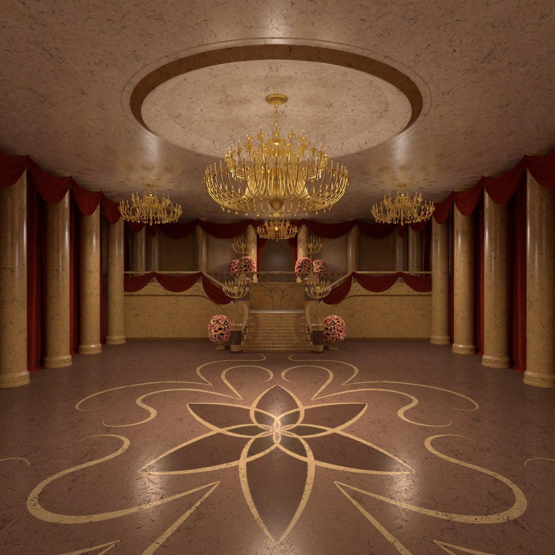 3D Model Elegant Ballroom - TurboSquid 1182923