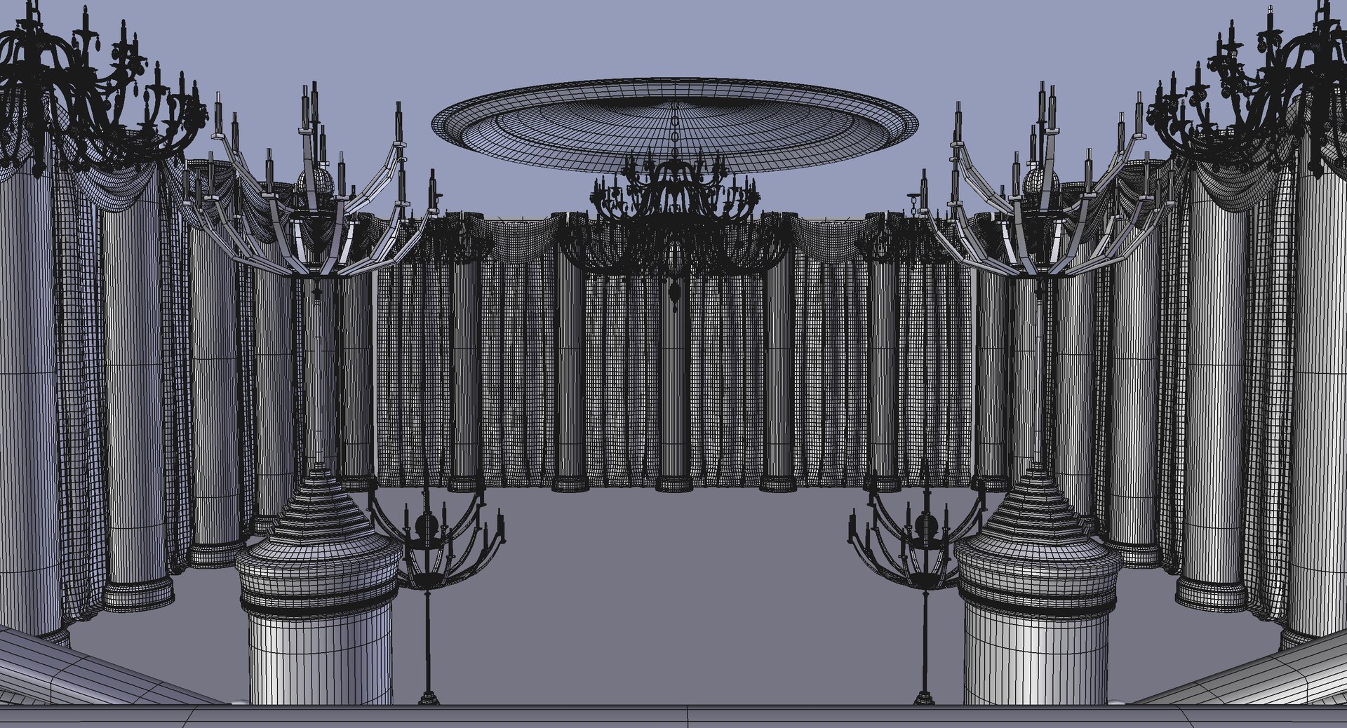 3D Model Elegant Ballroom - TurboSquid 1182923