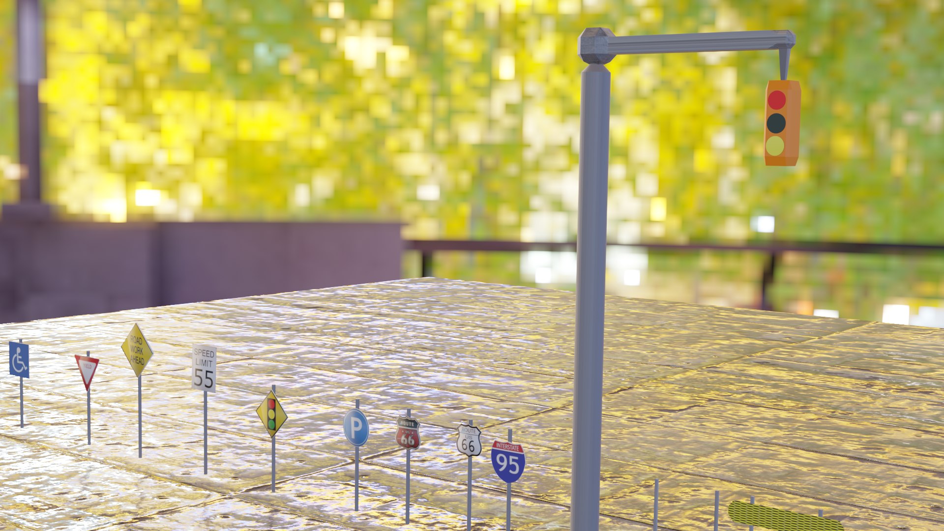 Road Sign Model Set Model - TurboSquid 2128487