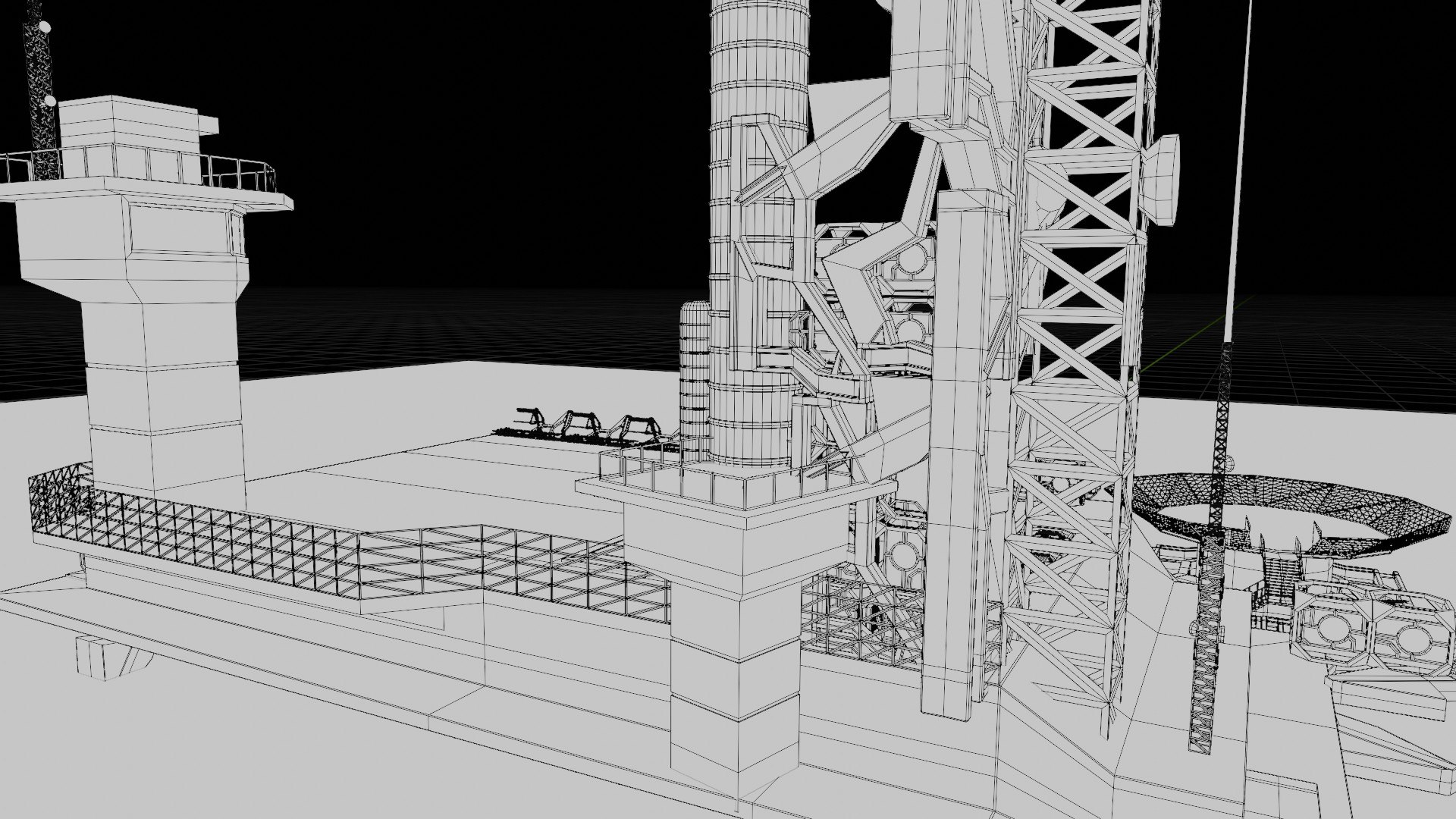 3D futuristic spaceship launch pad - TurboSquid 1956687