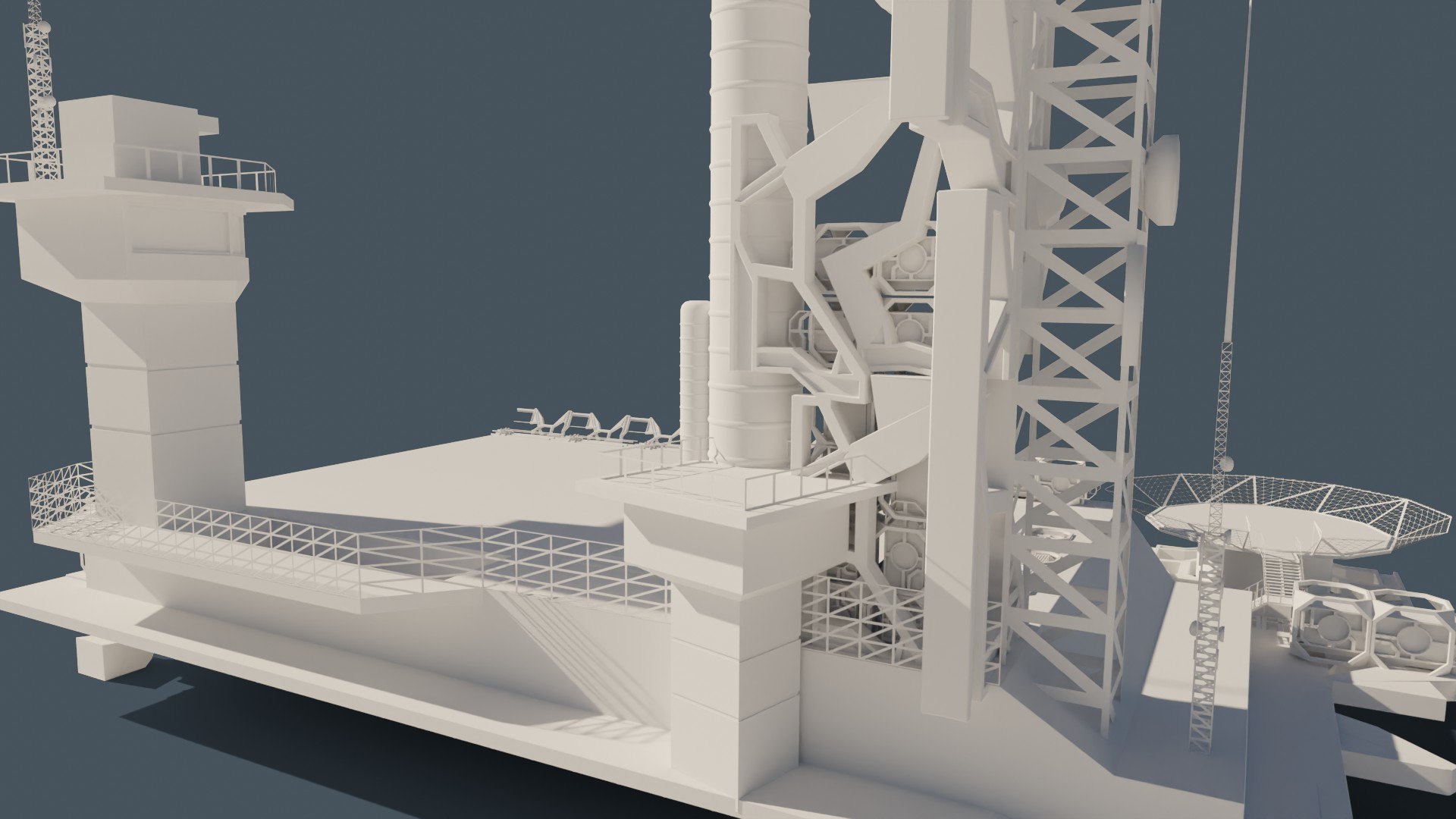 3D Futuristic Spaceship Launch Pad - TurboSquid 1956687