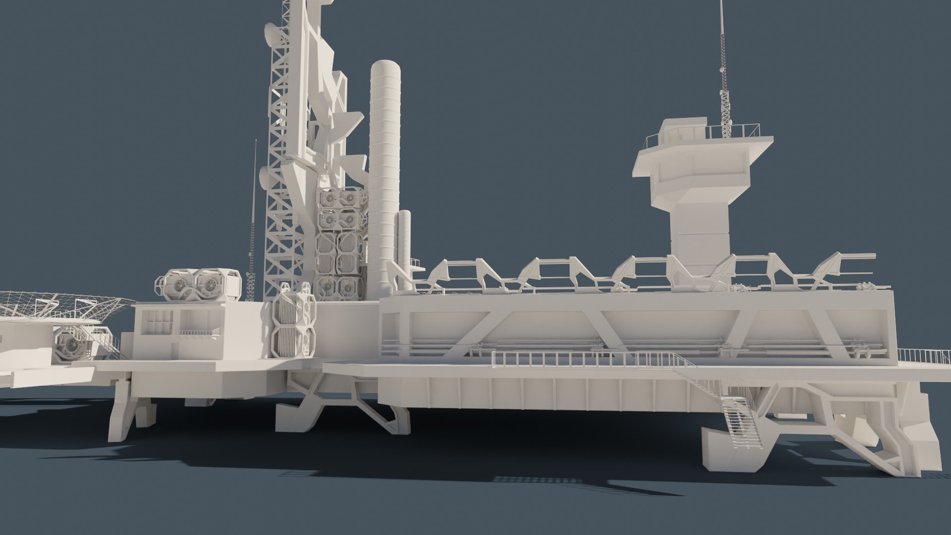 3D Futuristic Spaceship Launch Pad - TurboSquid 1956687