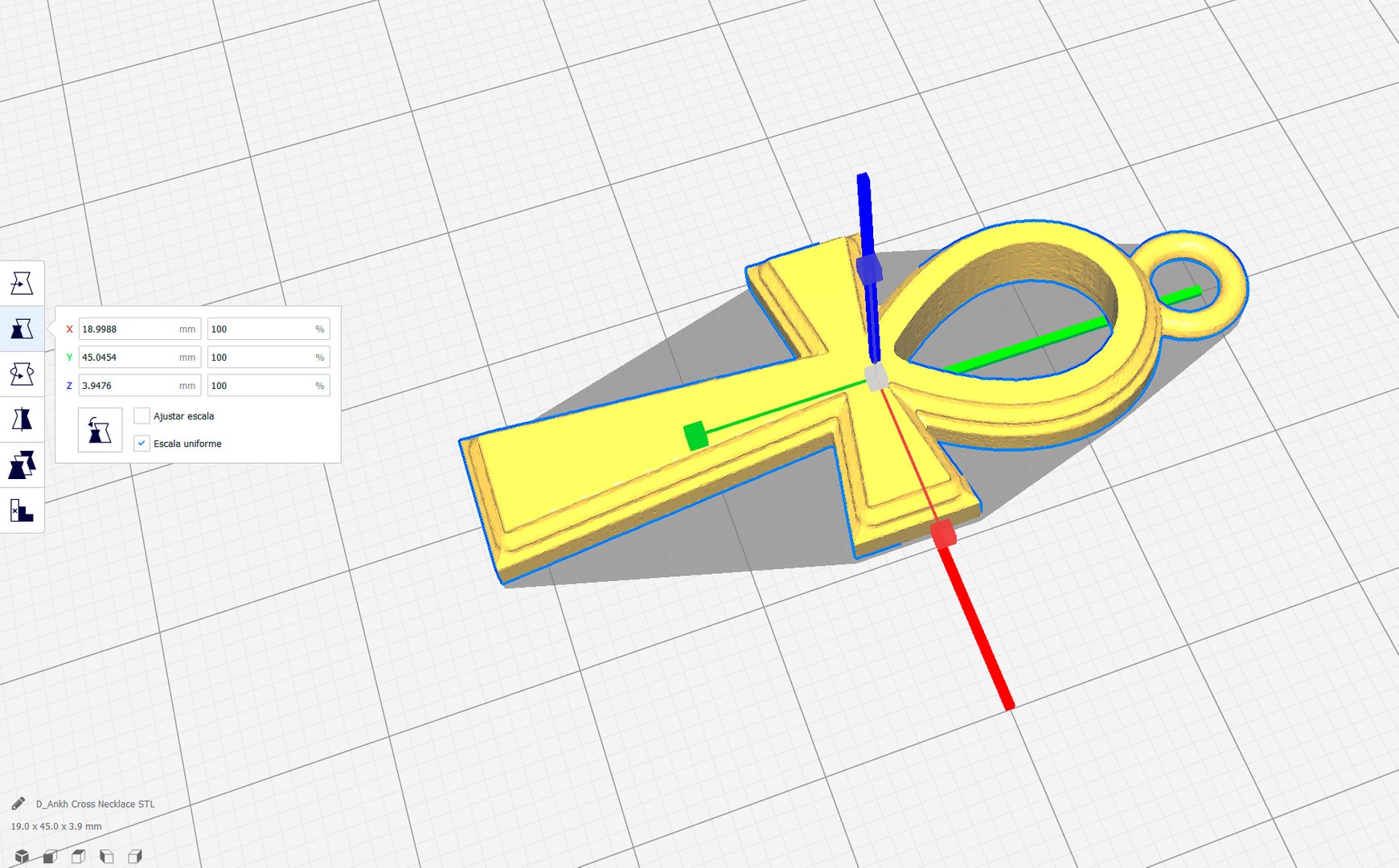3D ankh cross necklace print - TurboSquid 1403663