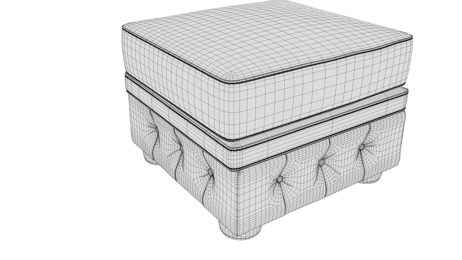 3D Ottoman Modeled Seams Model - TurboSquid 1524945