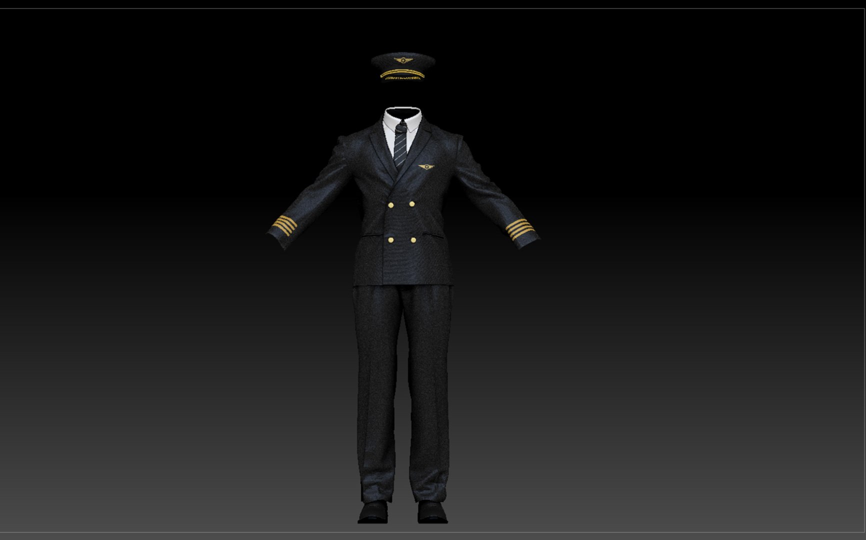 3D Airline Pilot Uniform Model - TurboSquid 2156405