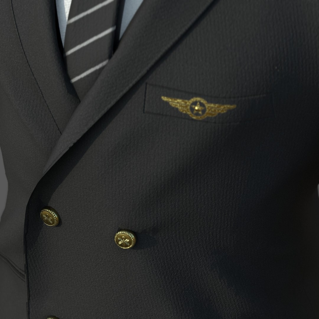 3D Airline Pilot Uniform Model - TurboSquid 2156405
