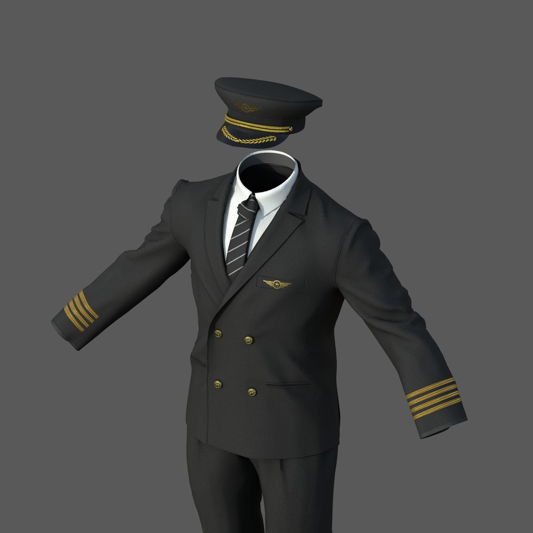 3D Airline Pilot Uniform Model - TurboSquid 2156405
