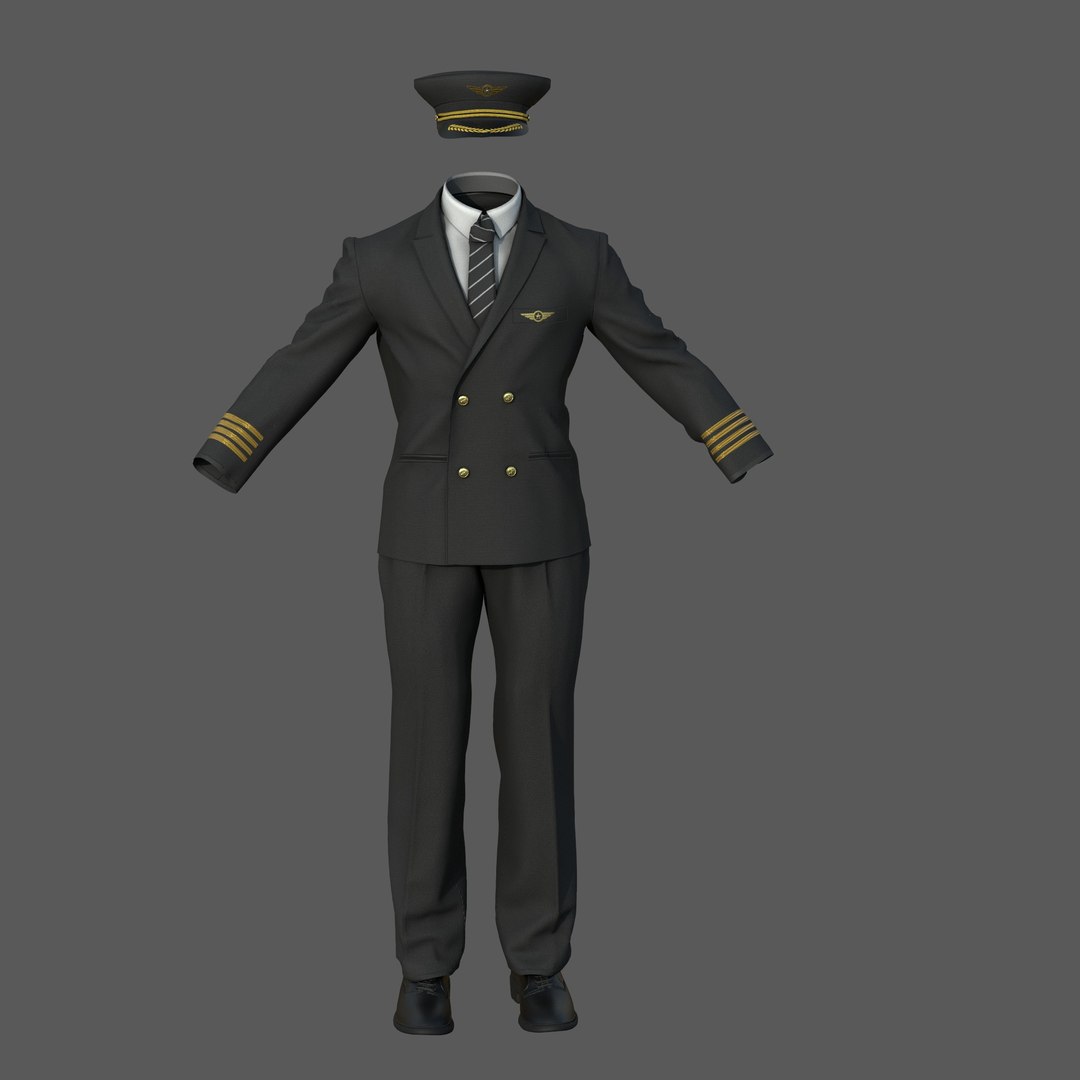 3D Airline Pilot Uniform Model - TurboSquid 2156405