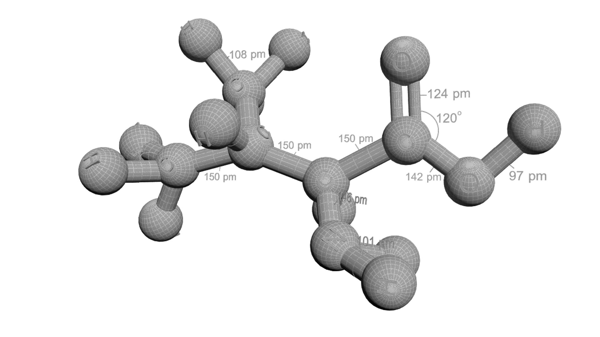 Valine molecule c5h11no2 3D model - TurboSquid 1427444