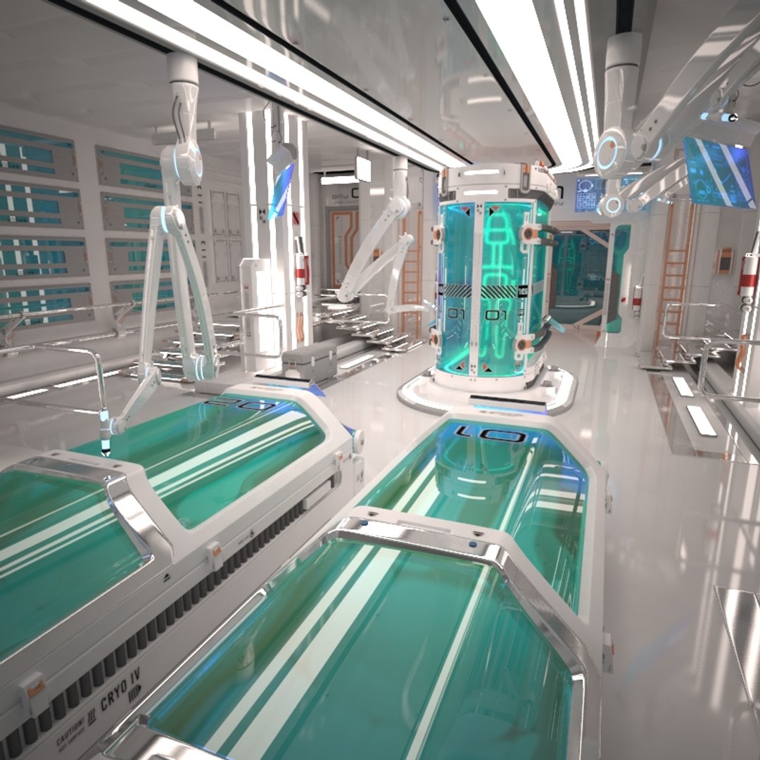Futuristic Laboratory Interior 2 3d Model