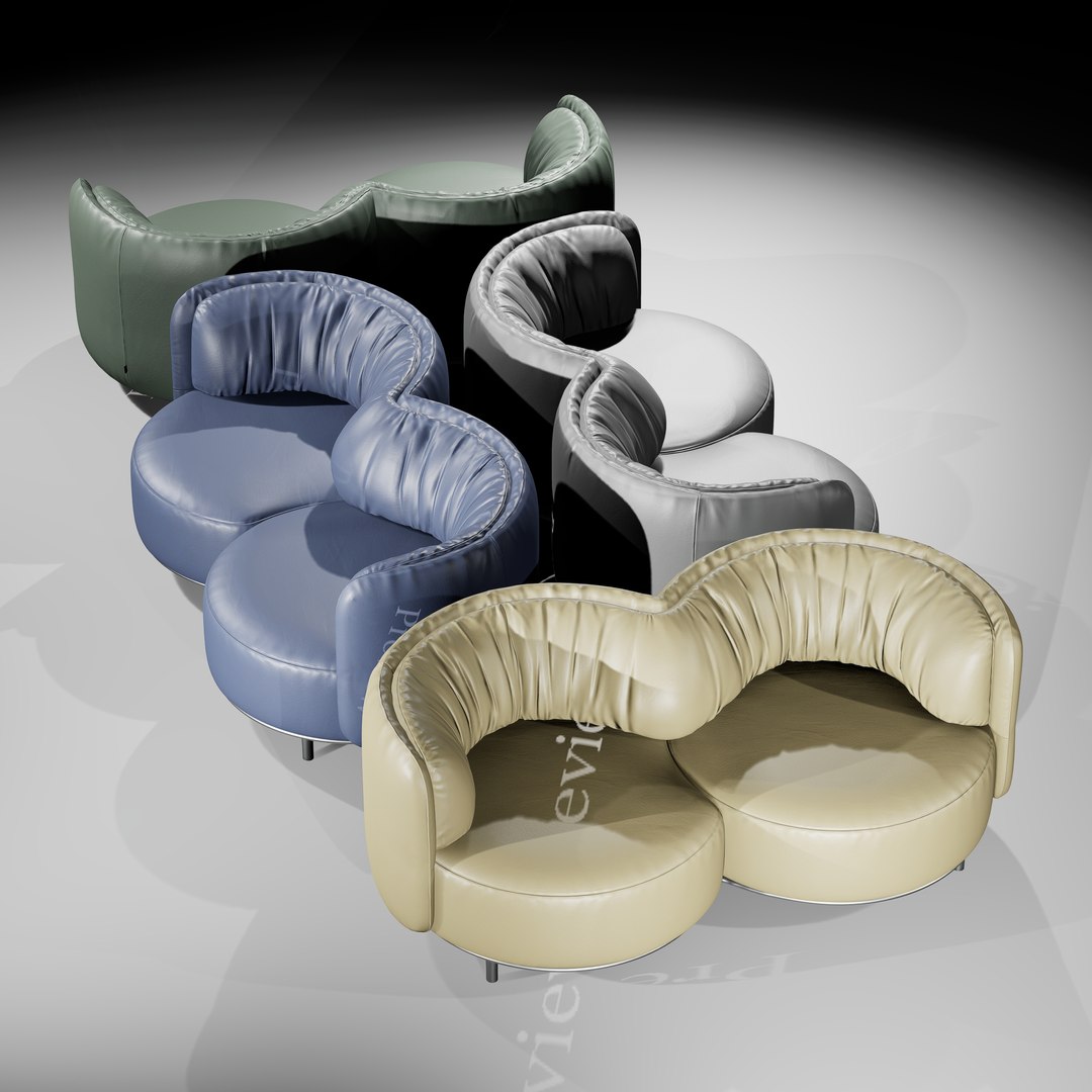 3D Model Natuzzi Wave 2 Seater Sofa By Nika Zupanc - TurboSquid 1753974