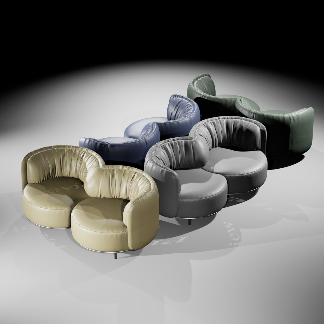 3D Model Natuzzi Wave 2 Seater Sofa By Nika Zupanc - TurboSquid 1753974