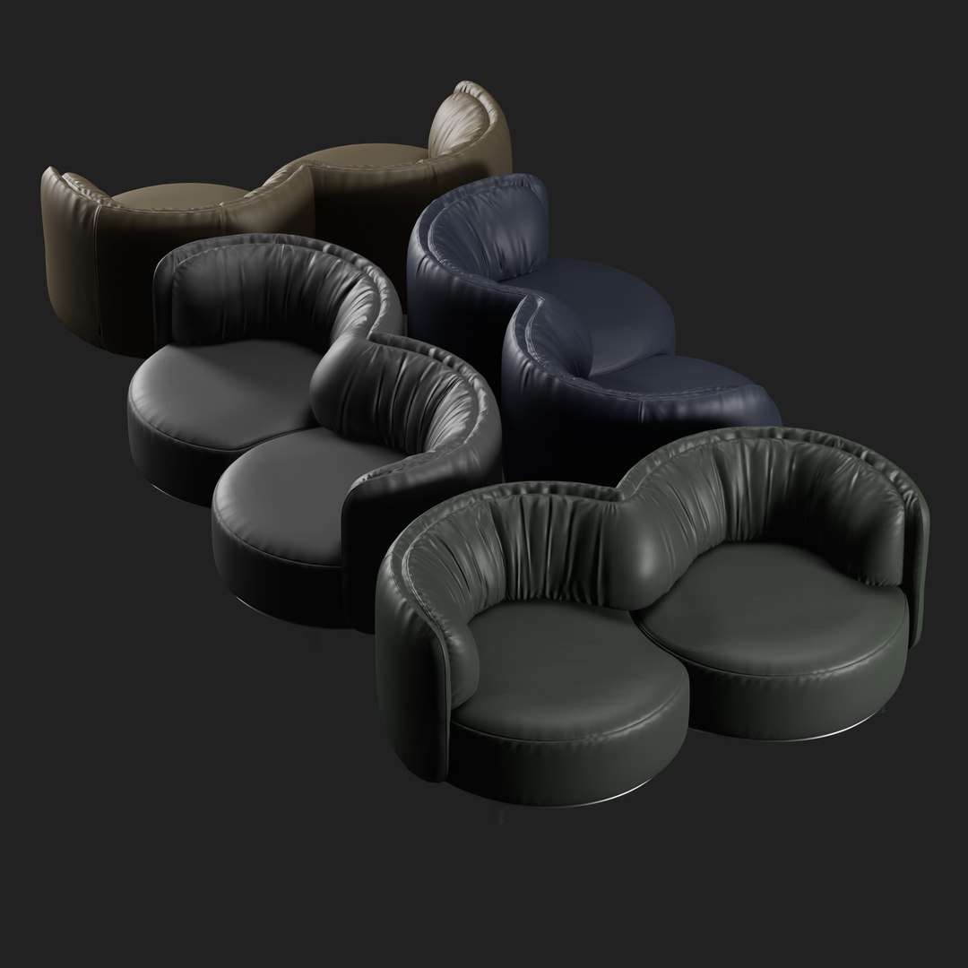 3D Model Natuzzi Wave 2 Seater Sofa By Nika Zupanc - TurboSquid 1753974
