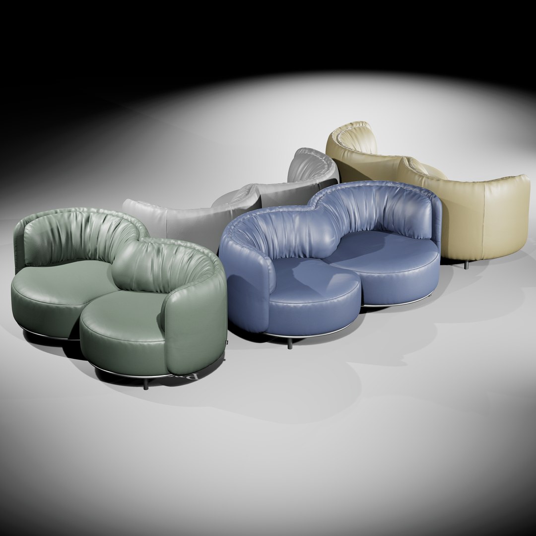 3D Model Natuzzi Wave 2 Seater Sofa By Nika Zupanc - TurboSquid 1753974