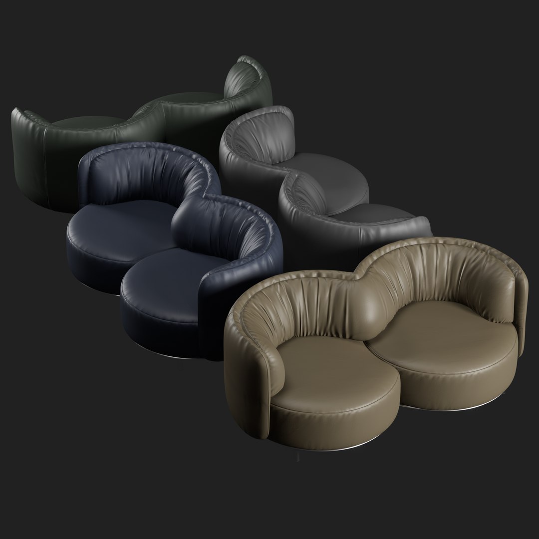 3D Model Natuzzi Wave 2 Seater Sofa By Nika Zupanc - TurboSquid 1753974