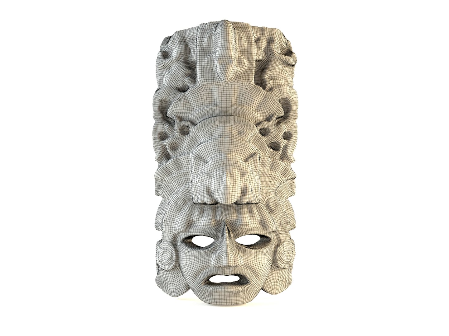 3d Decorative Mayan Native Mask Model