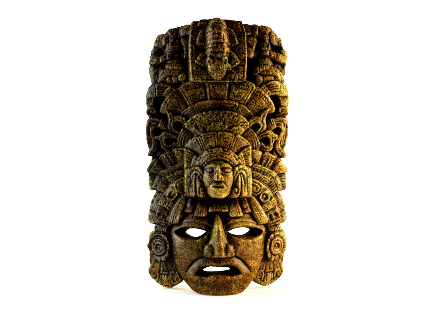 3d Decorative Mayan Native Mask Model