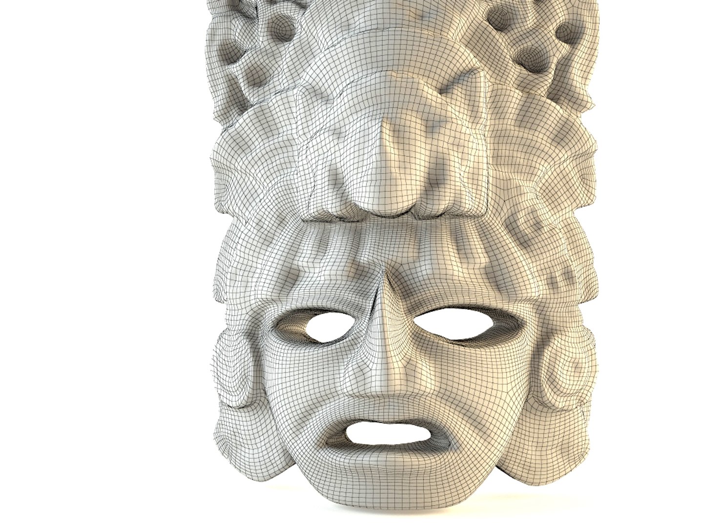 3d Decorative Mayan Native Mask Model