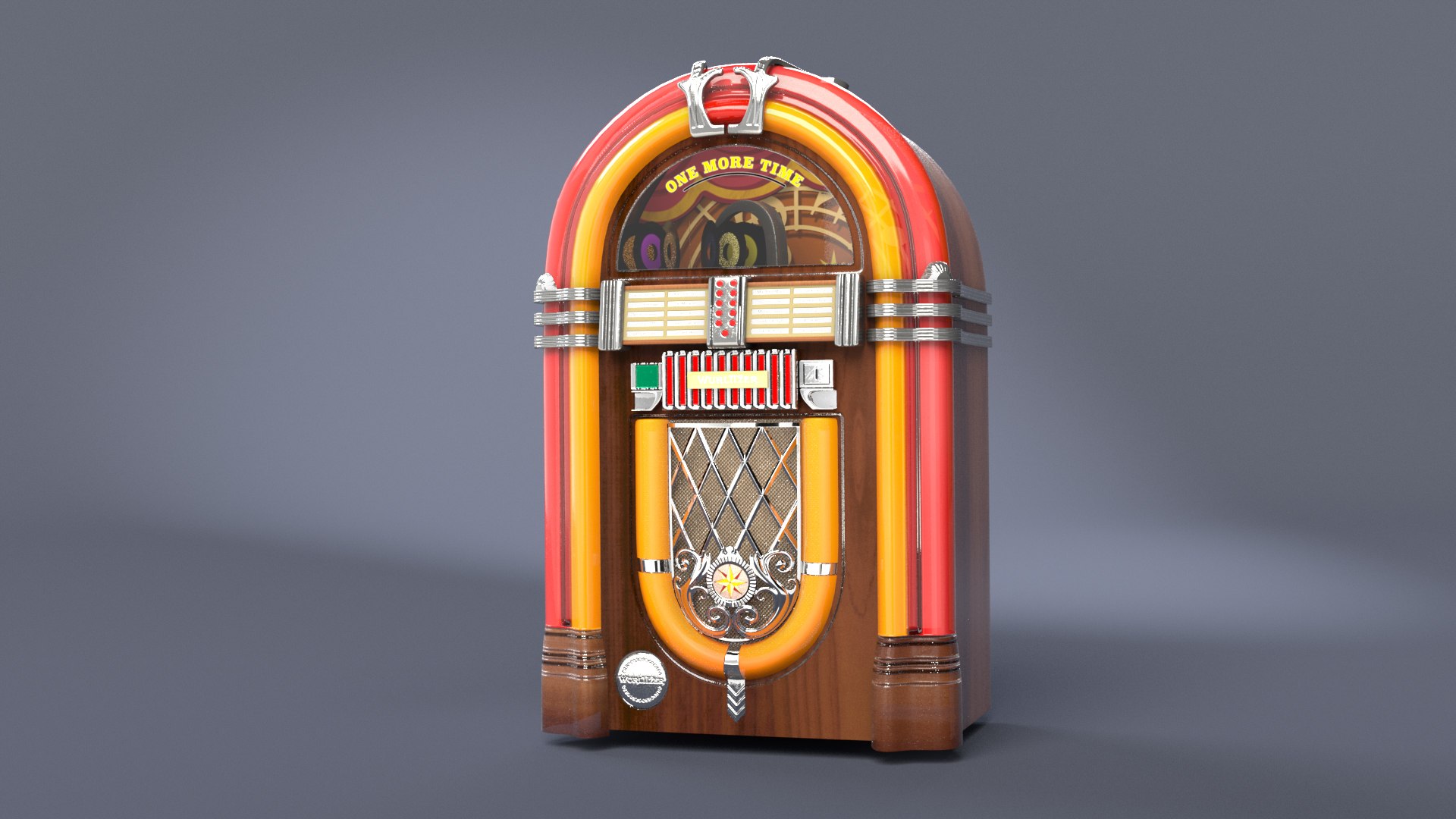 modelo 3d One More Time Wurlitzer Juke Box [LOW POLY] - TurboSquid 1527041