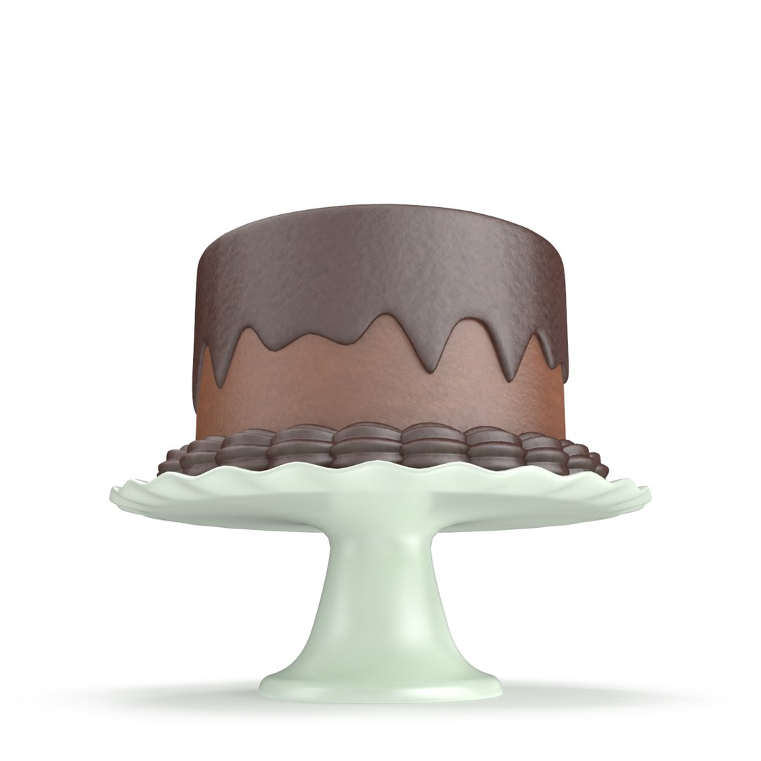 3D Cartoon Chocolate Cake Model - TurboSquid 1168991