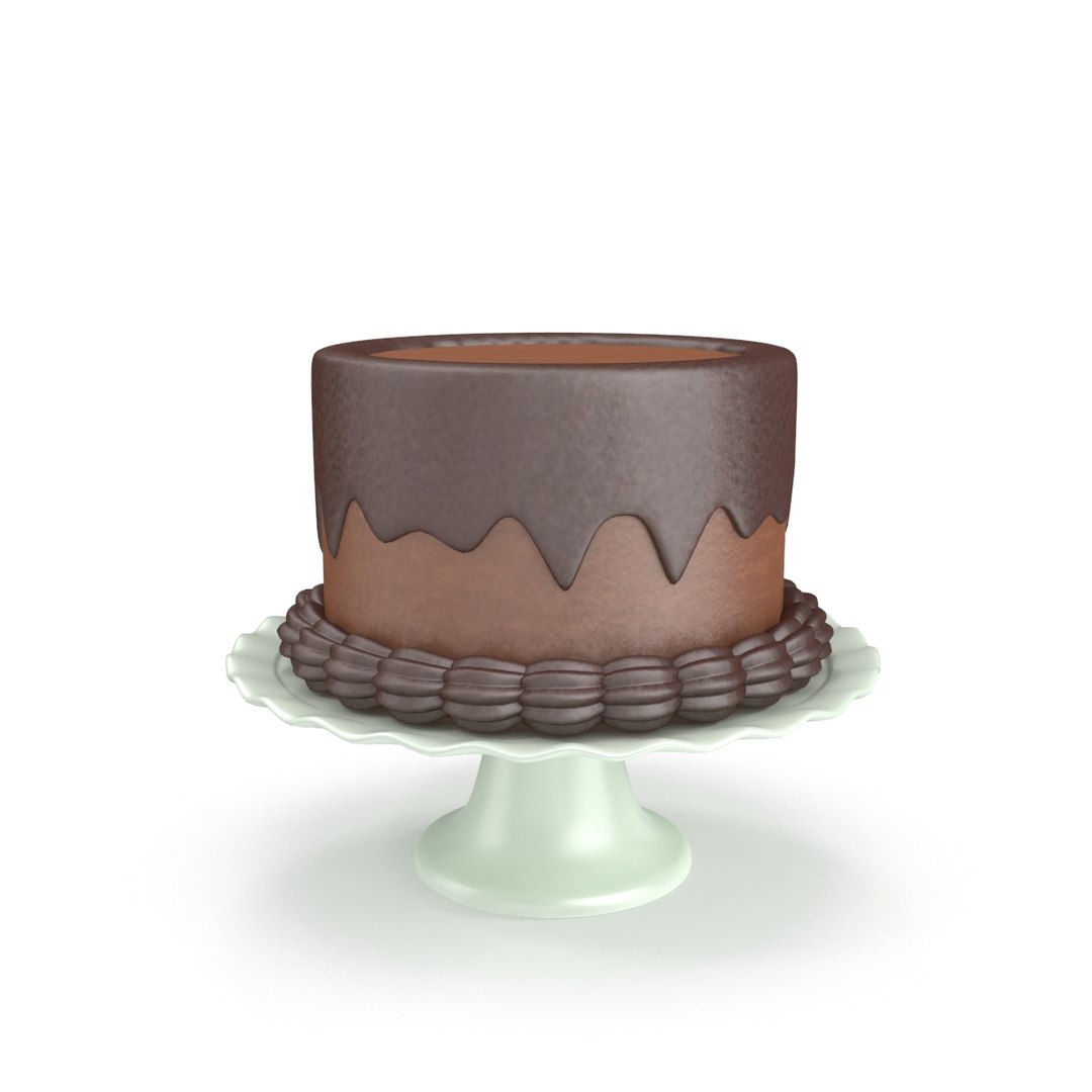 3D Cartoon Chocolate Cake Model - TurboSquid 1168991